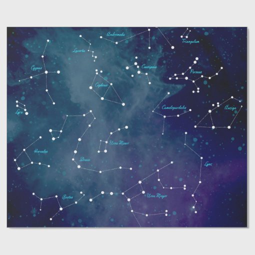 Sky Map Constellations Astronomy Wrapping Paper | Zazzle