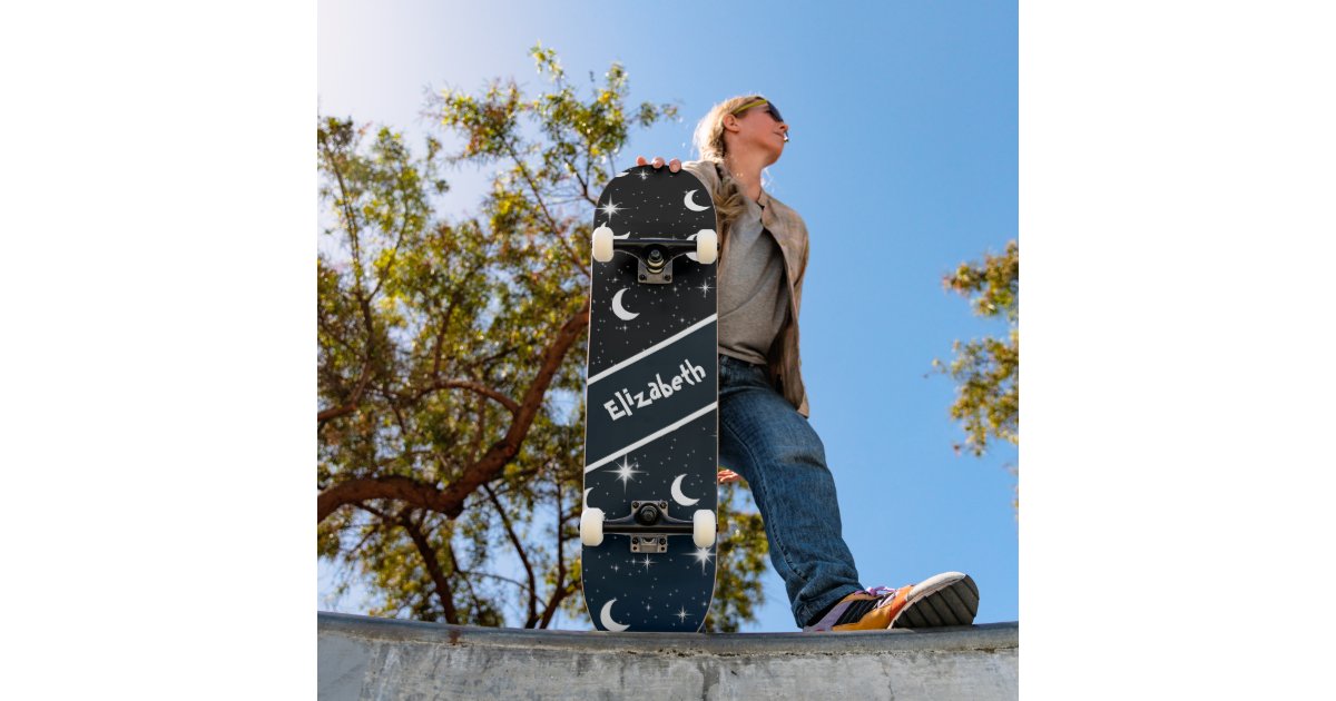 Sky Moons Star Pattern Cool Skateboard Deck | Zazzle