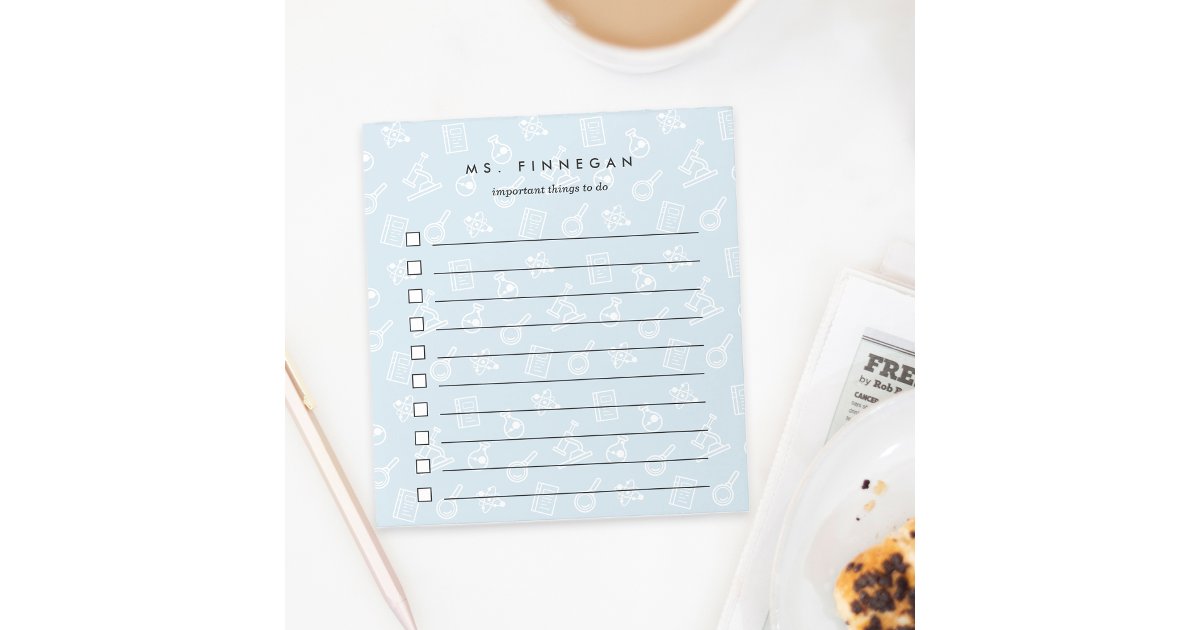 Sky | Personalized Science Teacher To-Do List Notepad | Zazzle