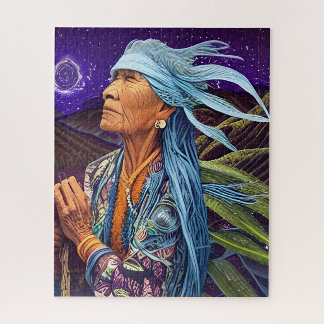 Sky Road Walker Native American Fantasy Art Jigsaw Puzzle | Zazzle