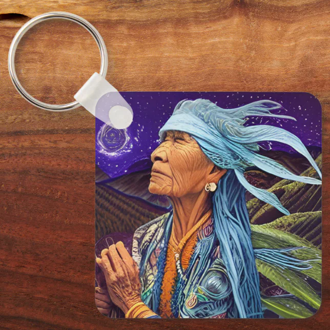 Sky Road Walker Native American Fantasy Art Keychain | Zazzle