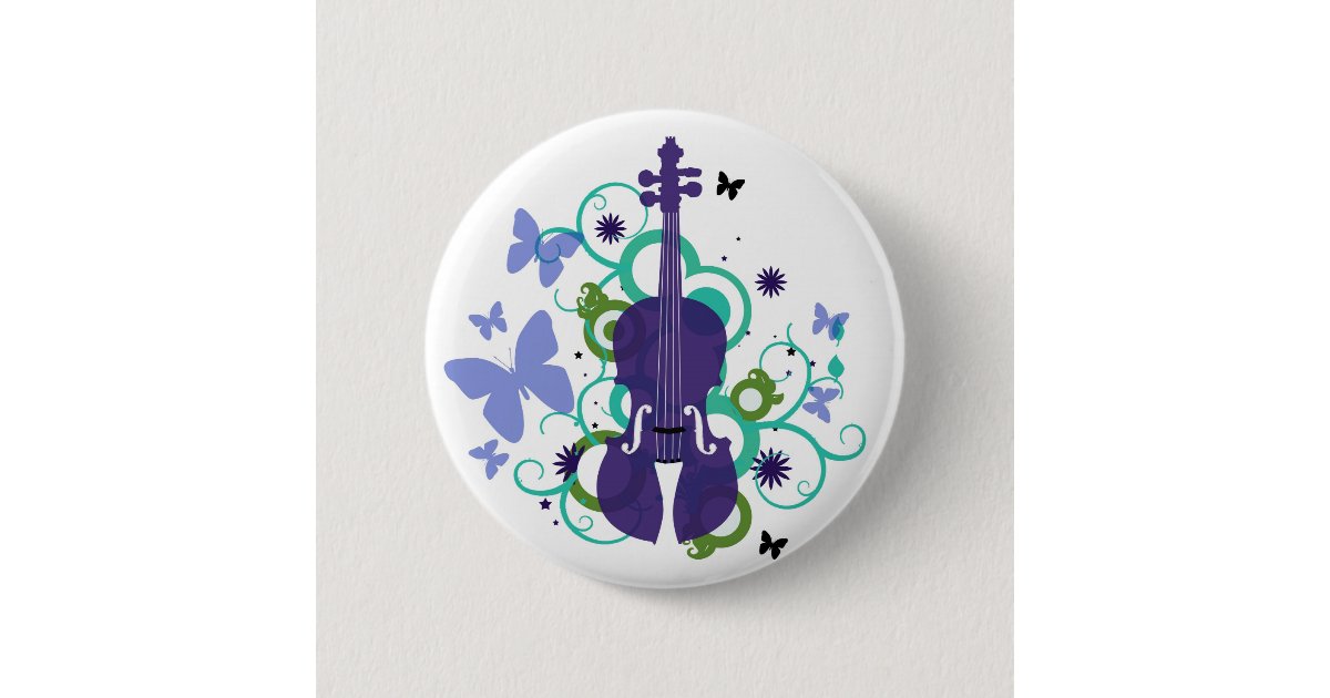 Sky Violins Pinback Button | Zazzle