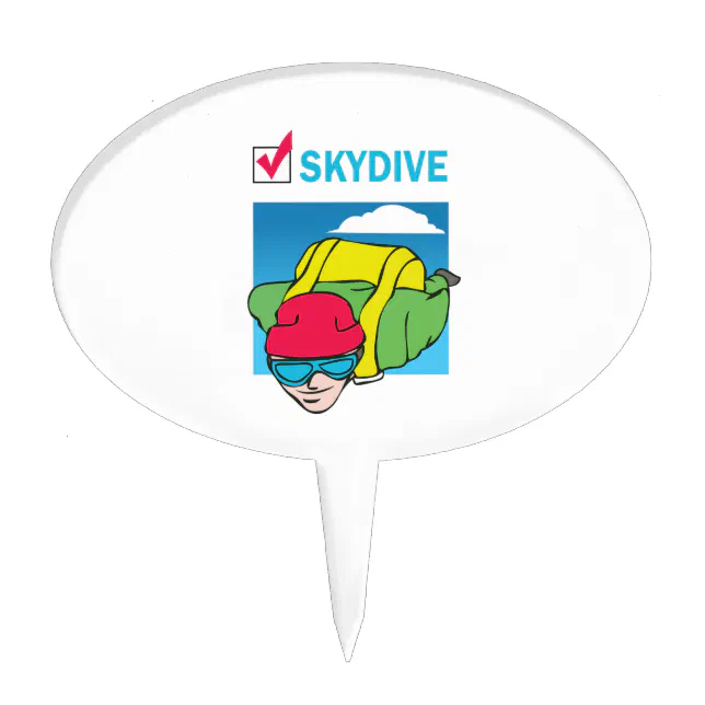SKYDIVE DONE THAT CAKE TOPPER | Zazzle