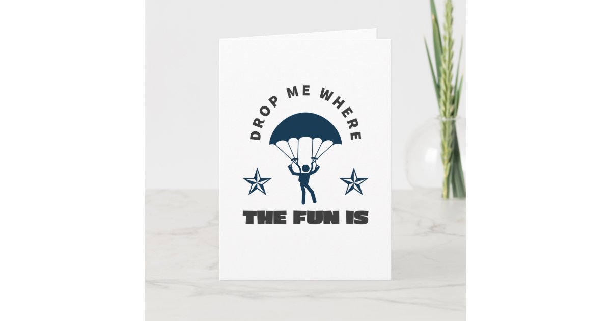 Skydive Parachute Jump Parachutist Card | Zazzle