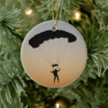 Skydiver Parachute at Sunset Sky Diver Ceramic Ornament | Zazzle