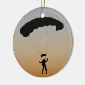 Skydiver Parachute at Sunset Sky Diver Ceramic Ornament | Zazzle