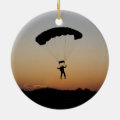 Skydiver Parachute at Sunset Sky Diver Ceramic Ornament | Zazzle