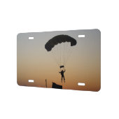 Skydiver Parachute at Sunset Sky Diver License Plate | Zazzle