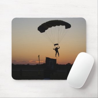 Skydiver Parachute at Sunset Sky Diver Mouse Pad | Zazzle