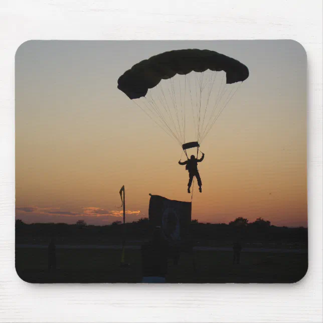 Skydiver Parachute at Sunset Sky Diver Mouse Pad | Zazzle