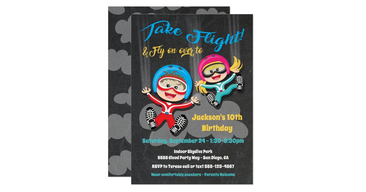 Skydiving birthday party invitation | Zazzle.com