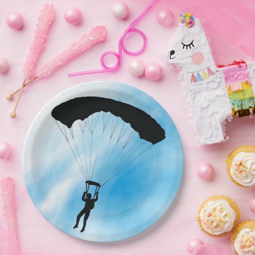 Skydiving Design Paper Party Plate | Zazzle