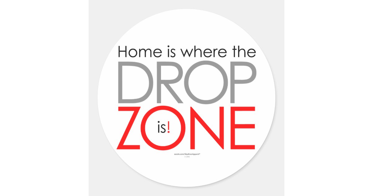 Skydiving Drop Zone Classic Round Sticker | Zazzle