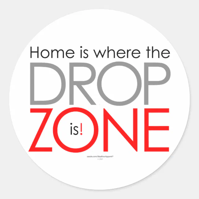 Skydiving Drop Zone Classic Round Sticker | Zazzle