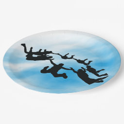 Skydiving Freefall Design Paper Party Plate | Zazzle