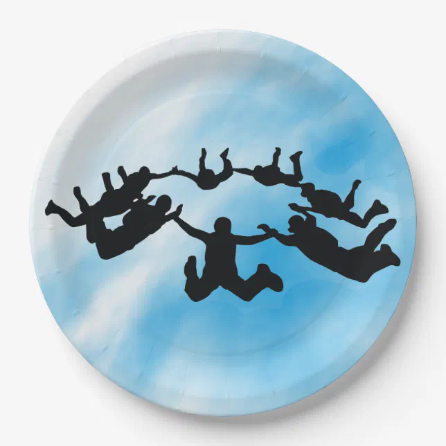 Skydiving Freefall Design Paper Party Plate | Zazzle