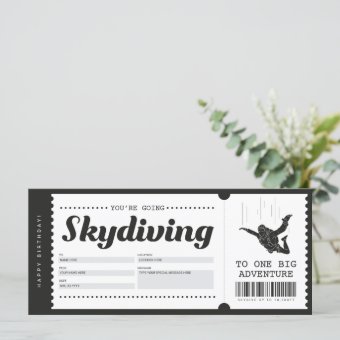 Skydiving Gift Ticket Voucher Certificate | Zazzle