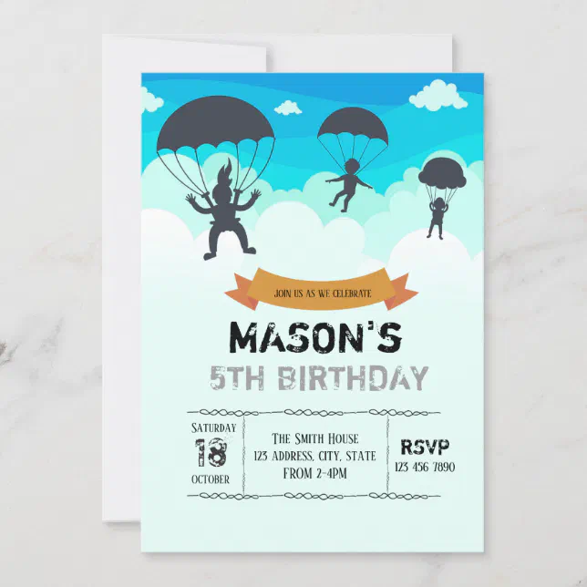Skydiving invitation | Zazzle