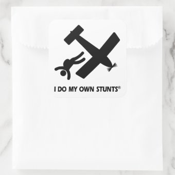Skydiving My Own Stunts Square Sticker | Zazzle