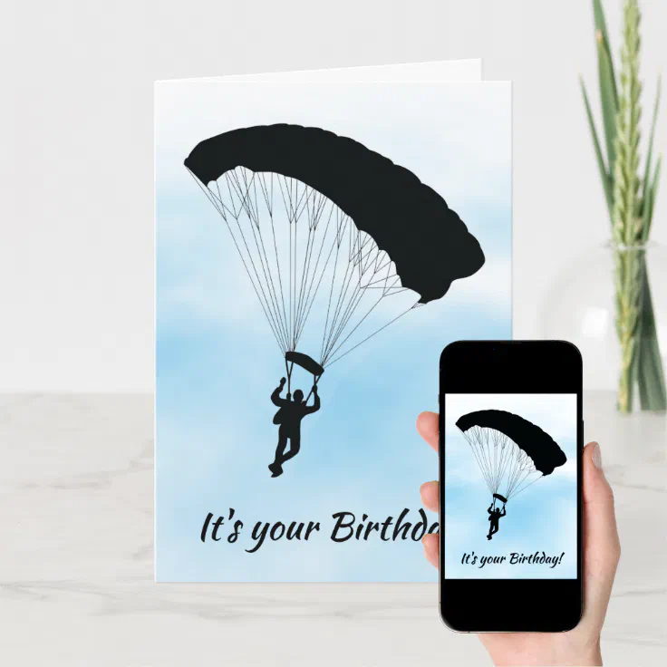 Skydiving Parachuting Design Birthday Card | Zazzle