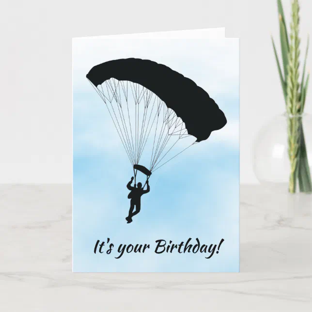 Skydiving Parachuting Design Birthday Card | Zazzle