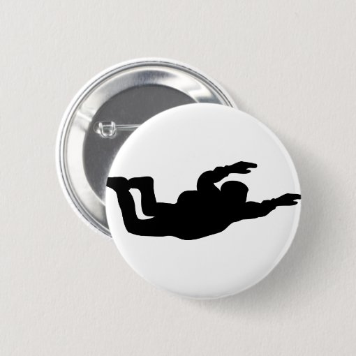 skydiving skydiver icon button | Zazzle