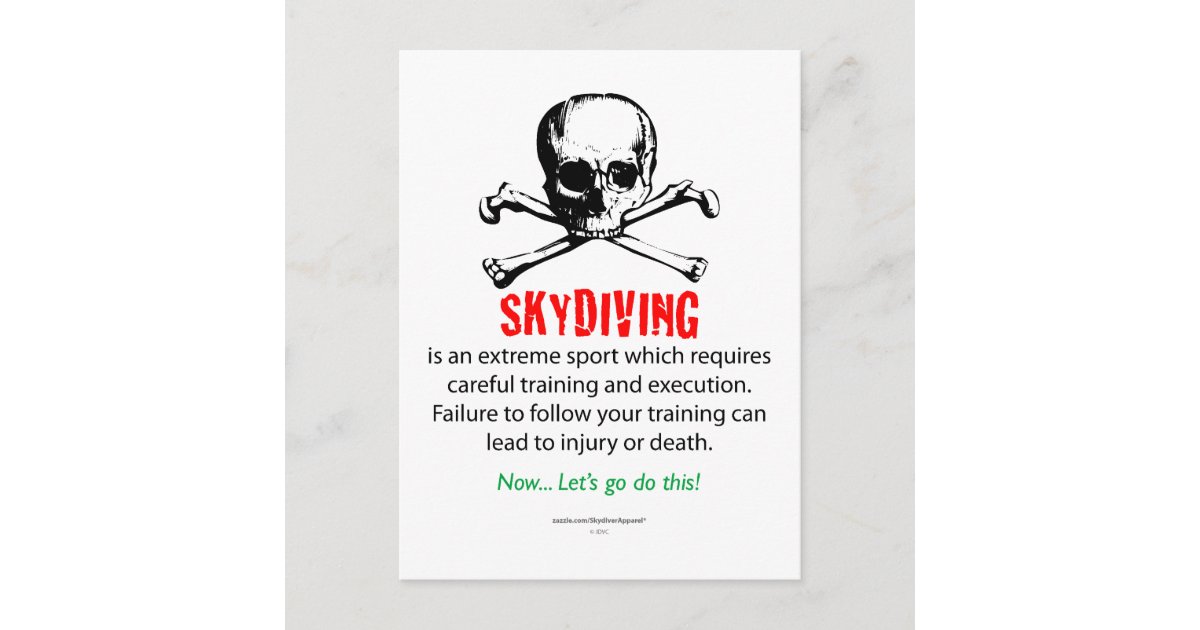 Skydiving Training Postcard | Zazzle