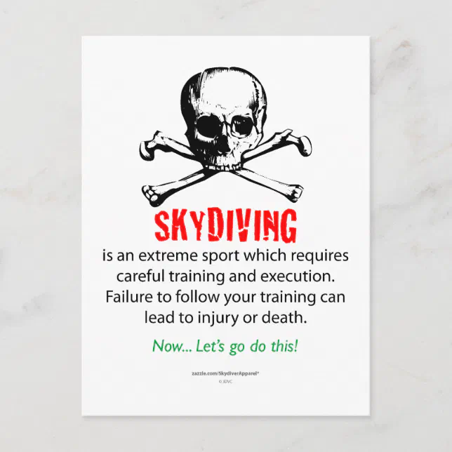 Skydiving Training Postcard | Zazzle