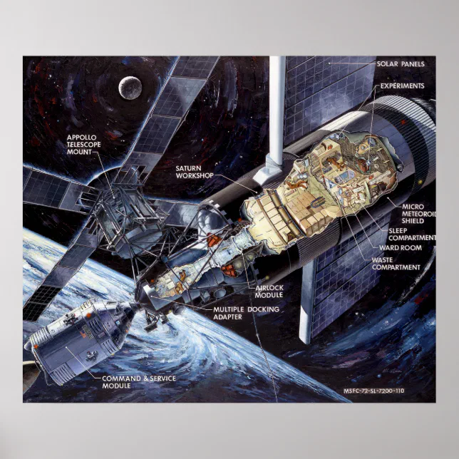 Skylab with the Command/Service Module Poster | Zazzle