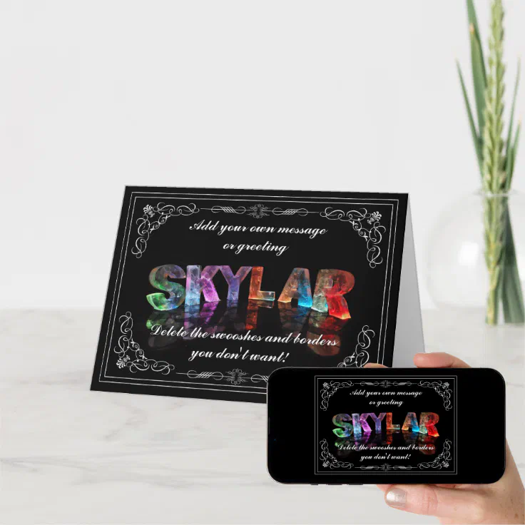 Skylar - Name in Lights greeting card (Photo) | Zazzle