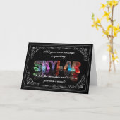 Skylar - Name in Lights greeting card (Photo) | Zazzle