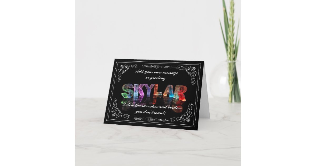 Skylar - Name in Lights greeting card (Photo) | Zazzle
