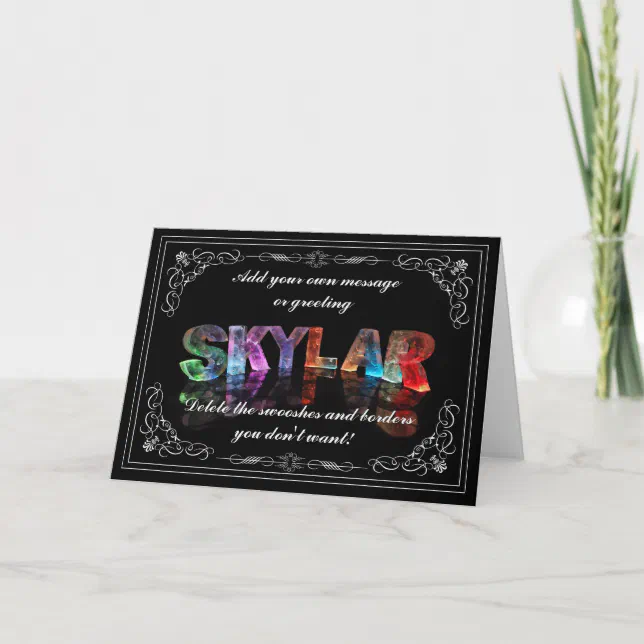 Skylar - Name in Lights greeting card (Photo) | Zazzle