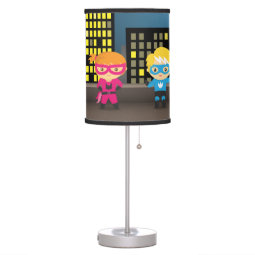 Skyline Cute Superhero For Kids Room Table Lamp | Zazzle