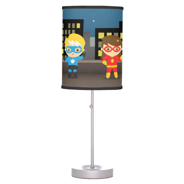 Skyline Cute Superhero For Kids Room Table Lamp | Zazzle
