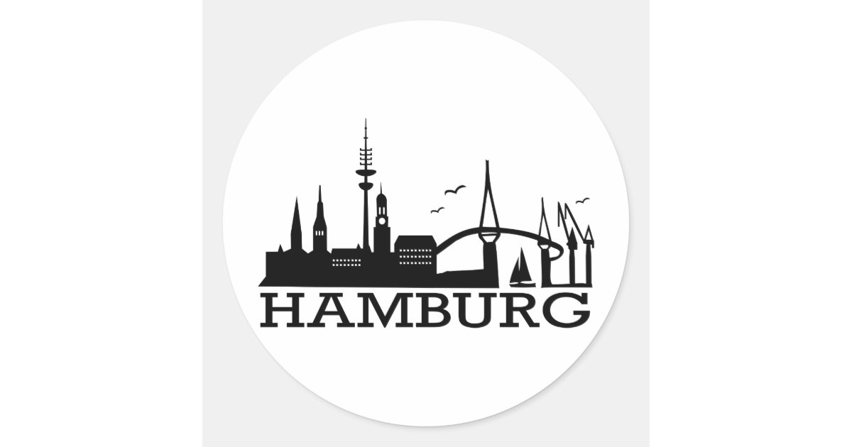 Skyline Hamburg Classic Round Sticker | Zazzle