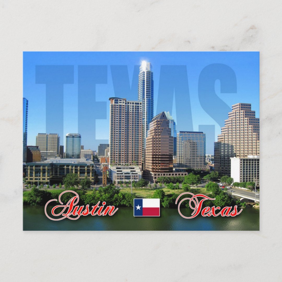 Skyline of Downtown Austin, Texas Postcard | Zazzle