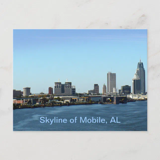 Skyline of Mobile, AL Postcard | Zazzle