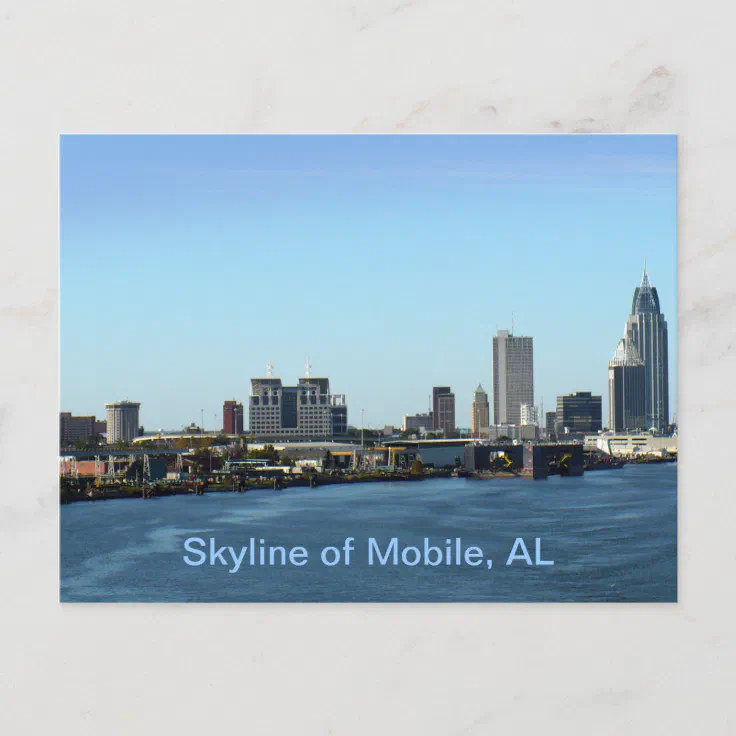 Skyline of Mobile, AL Postcard | Zazzle