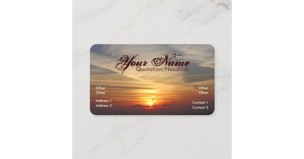 Skyscape sunset Business Card | Zazzle