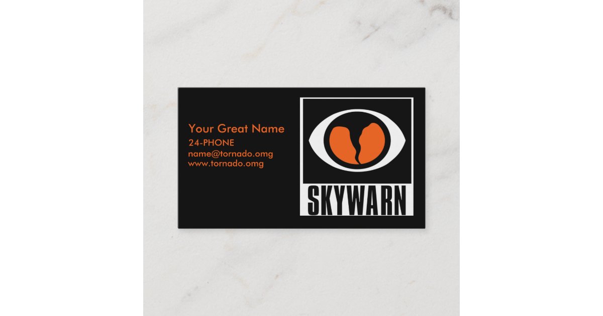 SKYWARN Storm Spotter Buisness Card | Zazzle