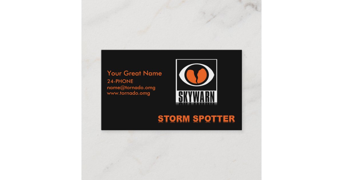 SKYWARN Storm Spotter Buisness Card | Zazzle