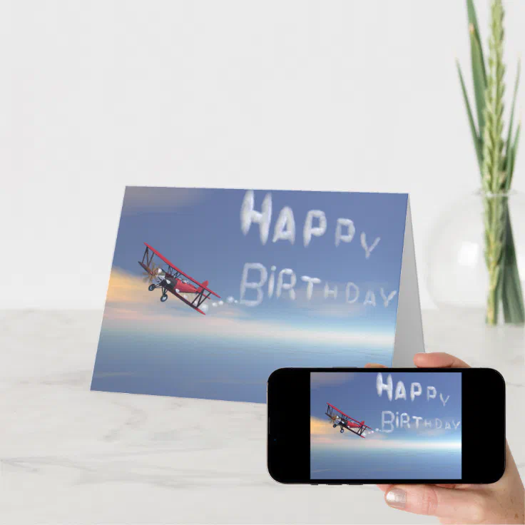 Skywriter birthday card | Zazzle