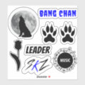 SKZ Bang Chan sticker sheet (Black x Blue) Version | Zazzle