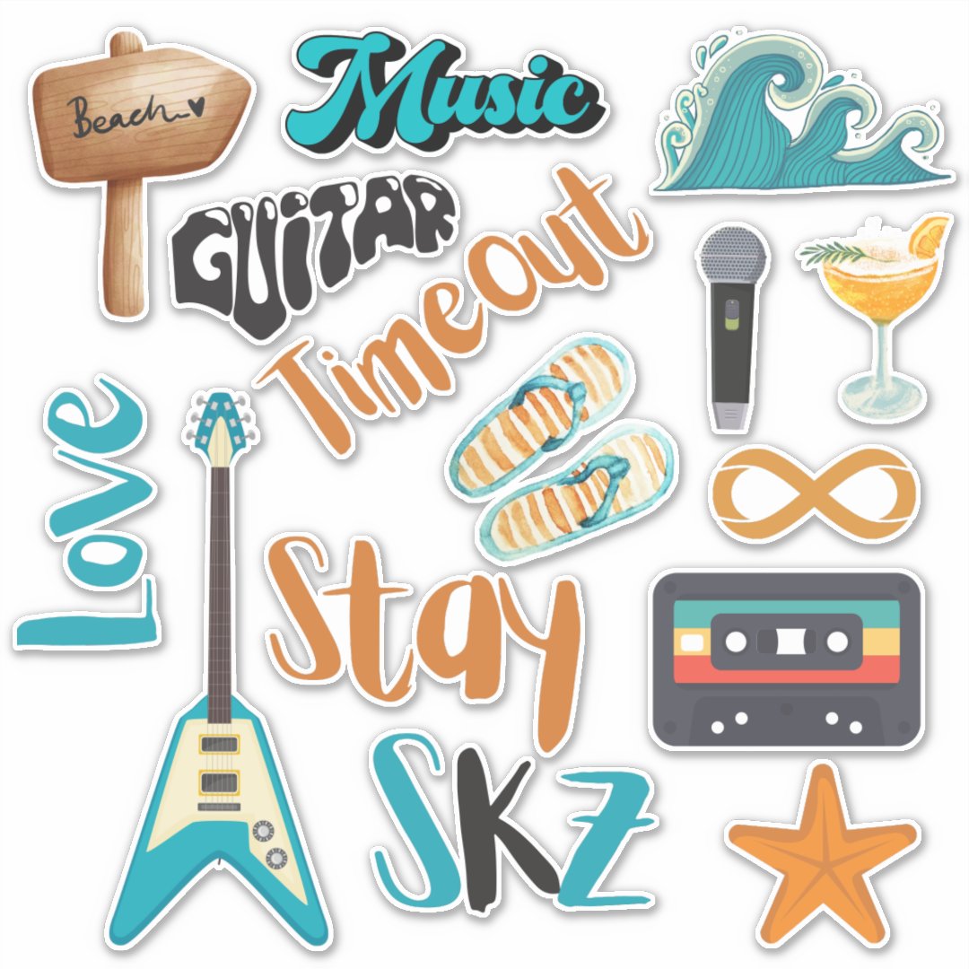 SKZ Time Out (Blue Ver) Custom-Cut Vinyl Sticker | Zazzle