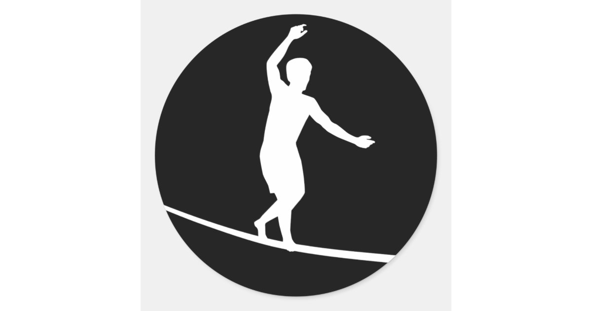 Slackline Classic Round Sticker | Zazzle