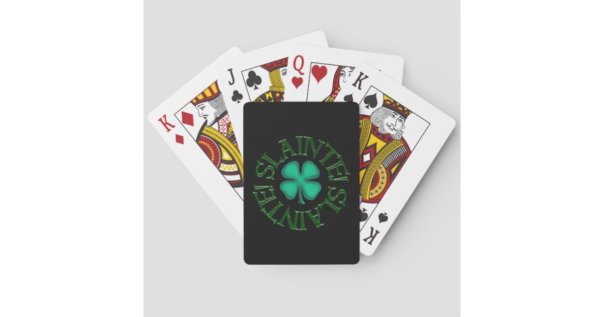 Slainte black Poker playing cards | Zazzle