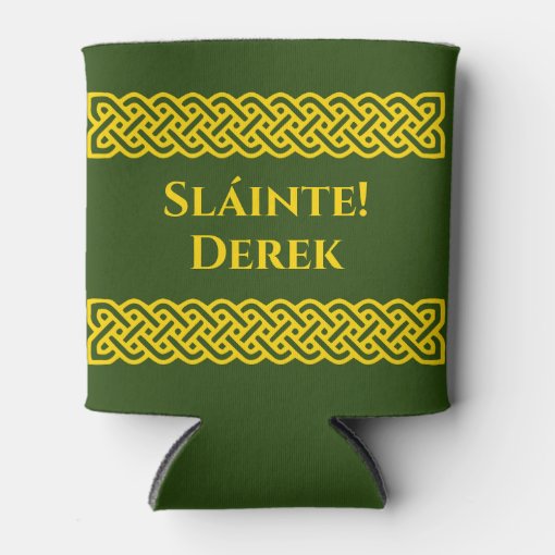 Sláinte Irish Cheers Celtic Green Can Cooler | Zazzle