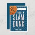 Slam Dunk Basketball Classroom Valentine Card | Zazzle