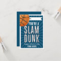 Slam Dunk Basketball Classroom Valentine Card | Zazzle
